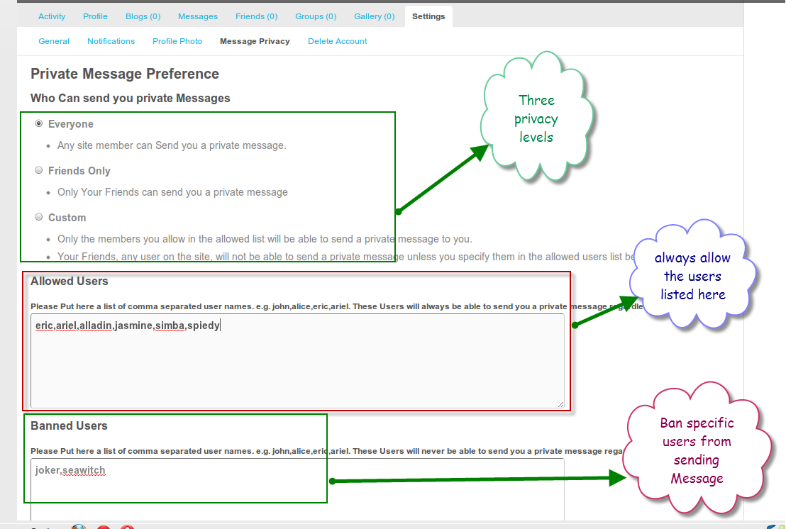 BuddyPress Message Privacy | BuddyDev